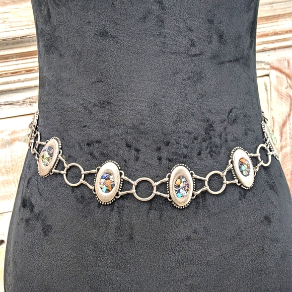 Unbranded | Accessories | Vintage Antique Silver Tone Natural Stone ...